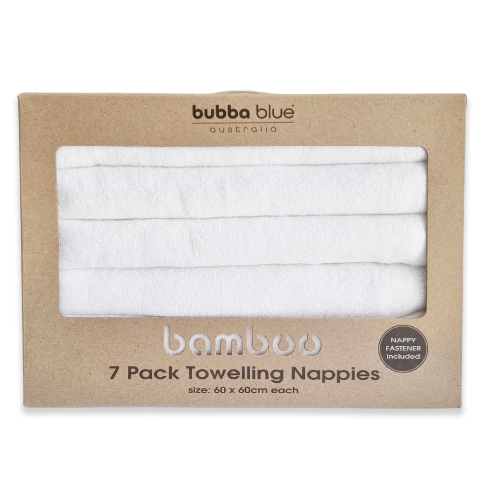 7 Pack Bamboo Towelling Nappies | Kiindred