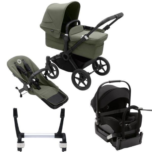 Bugaboo Donkey 5 Mono Stroller Complete Black/Forest Green-Forest Green ...