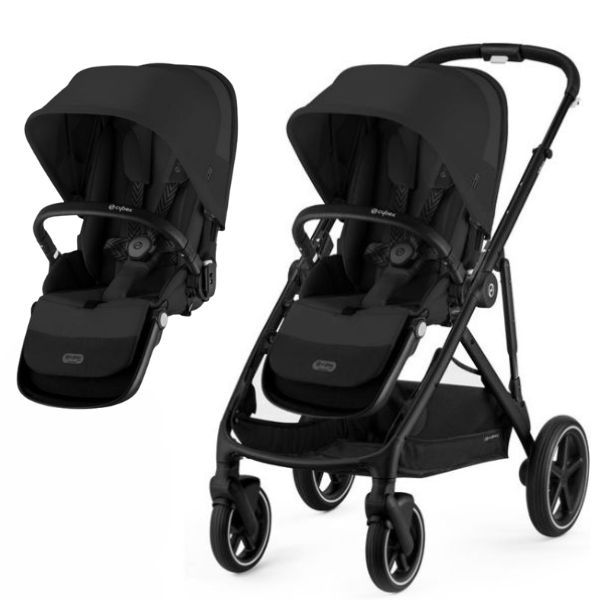 Cybex Gazelle S Pram 2023 Moon Black + Gazelle S Second Seat | Kiindred