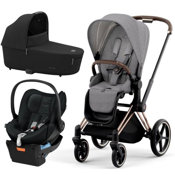 Cybex Priam V22 Pram with Rose Gold Chassis + Priam Lux Carrycot 2024 ...