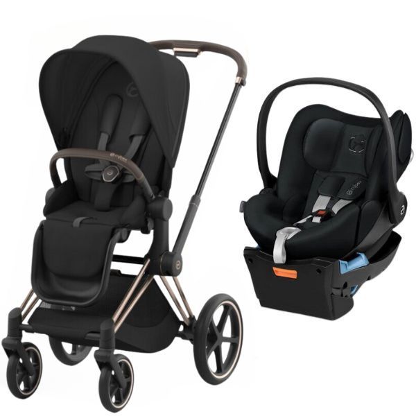 Cybex Priam V22 Pram with Rose Gold Chassis + Cybex Cloud Q Capsule ...