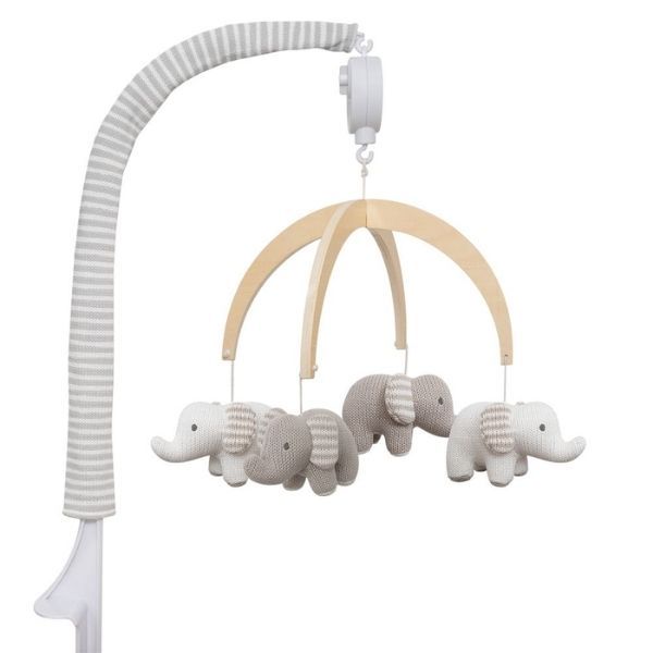 Living Textiles Musical Cot Mobile Set Watercolour Elephant | Kiindred