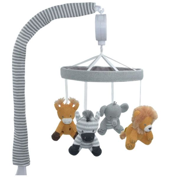 Living Textiles Savanna Babies Musical Mobile Set | Kiindred