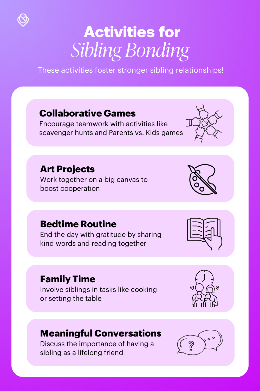 Activities for sibling bonding | Kiindred