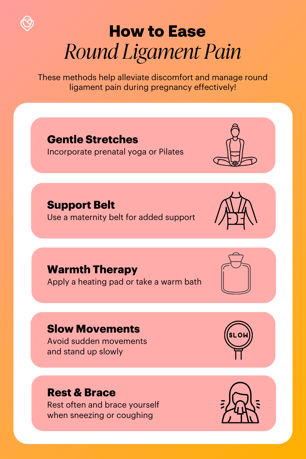 How do you get rid of round ligament pain during pregnancy? | Kiindred