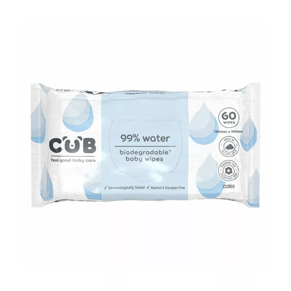 Coles CUB Biodegradable Water Wipes | Kiindred
